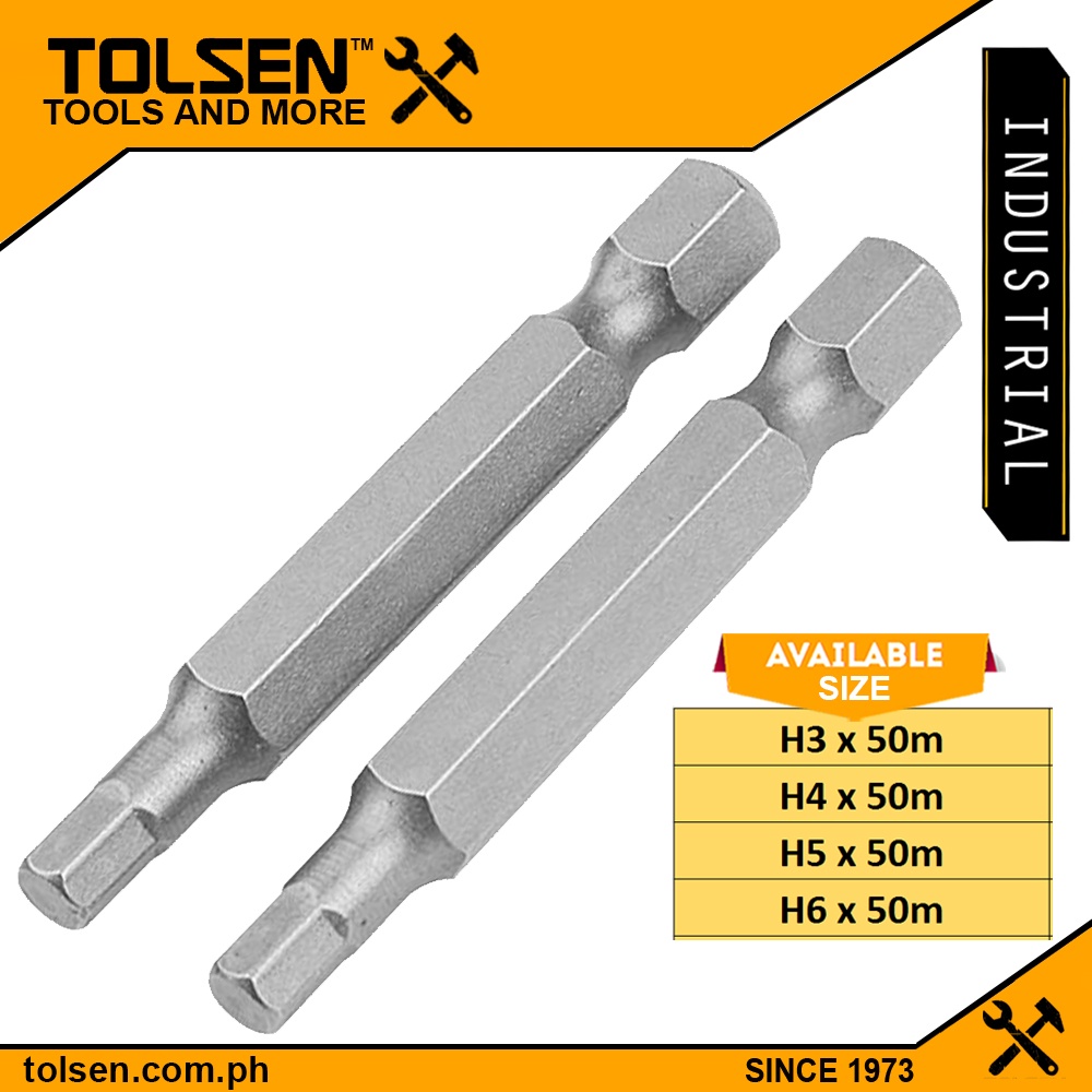 Tolsen 2pcs Hexagon Screwdriver Bit Set (H3 | H4 | H5 | H6 x50mm) S2 ...