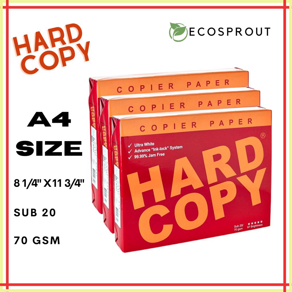 Hard Copy Bond Paper A4 Size | 70GSM Sub 20 | Per Ream | School ...