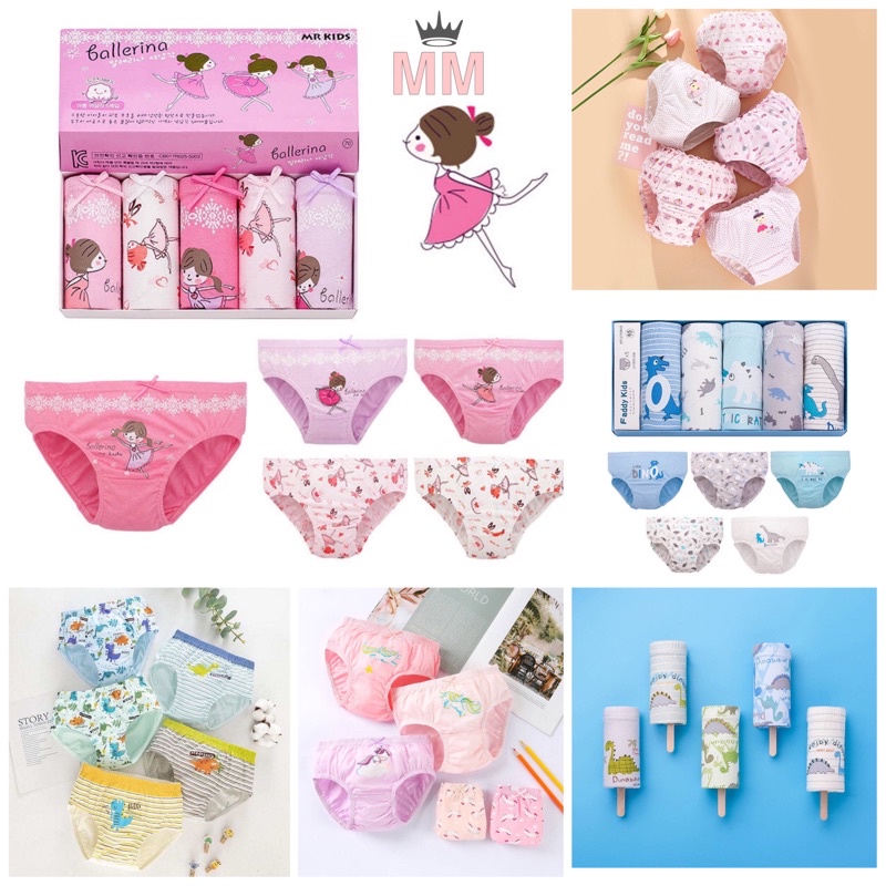 NEW!! 5pcs in a box Kids Underwear, Boys Girls underwear, Gift box ...