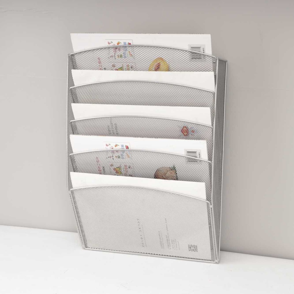 File Shelf Wall-Mounted Wall Mounted Folder Rack Metal Book Storage ...
