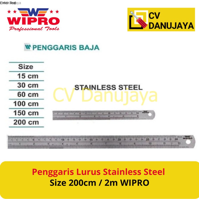 WIPRO Stainless Steel Straight ruler ruler Size 200cm / 2M | Shopee Philippines
