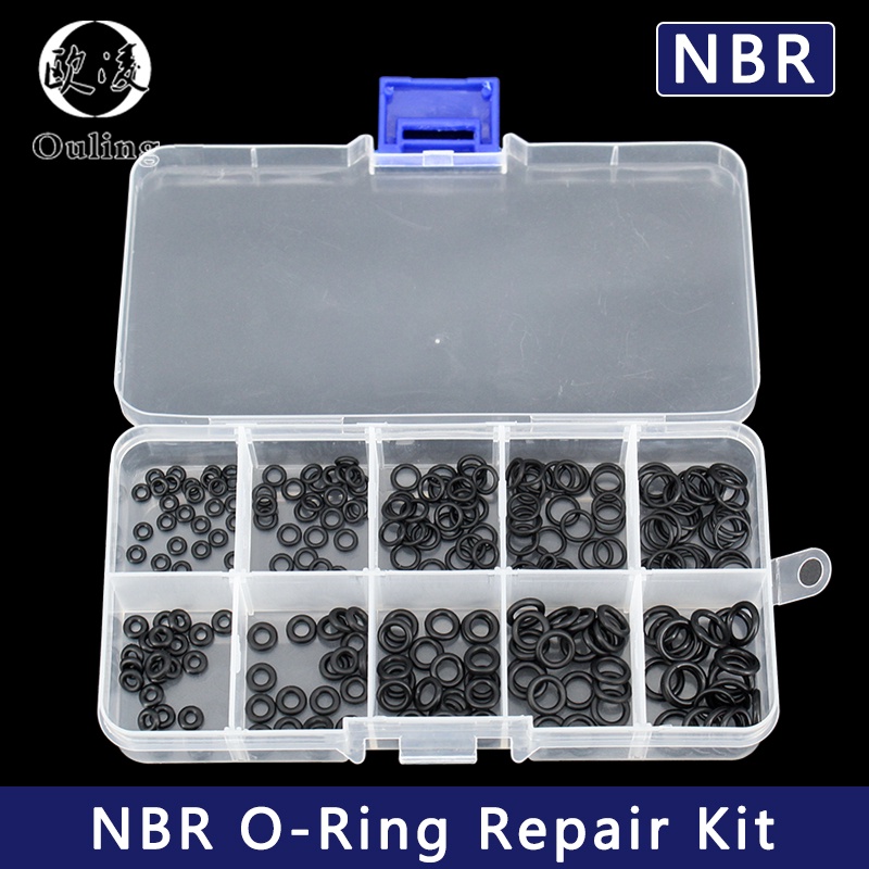 250PCS Seal Ring Kit Thickness1/1.5mm Nitrile Rubber NBR O-Ring Gasket ...