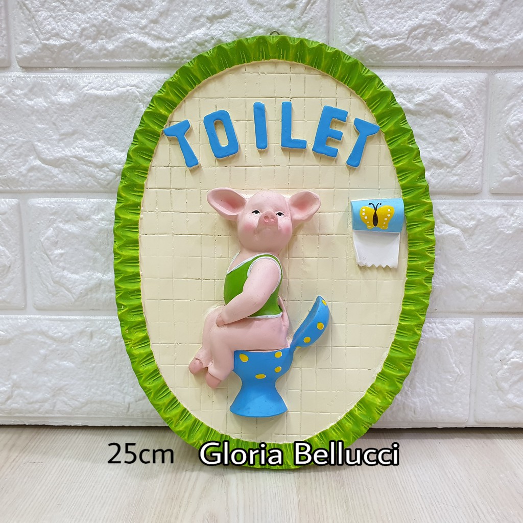 GANTUNGAN Jumbo pig toilet hanging display, male pig toilet wall ...