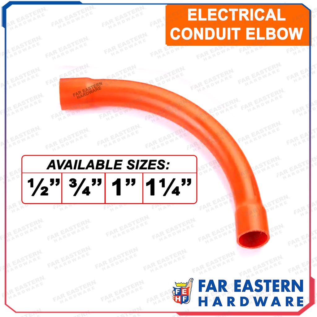 PVC Electrical Conduit Pipe Fittings Elbow 1/2" 3/4" 1" 1-1/4" | Shopee ...