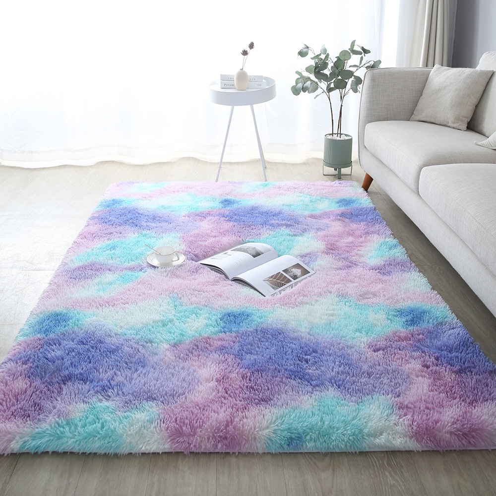 150*180cm Gradient Color Carpet Bedroom Living Room Bedside Washable ...