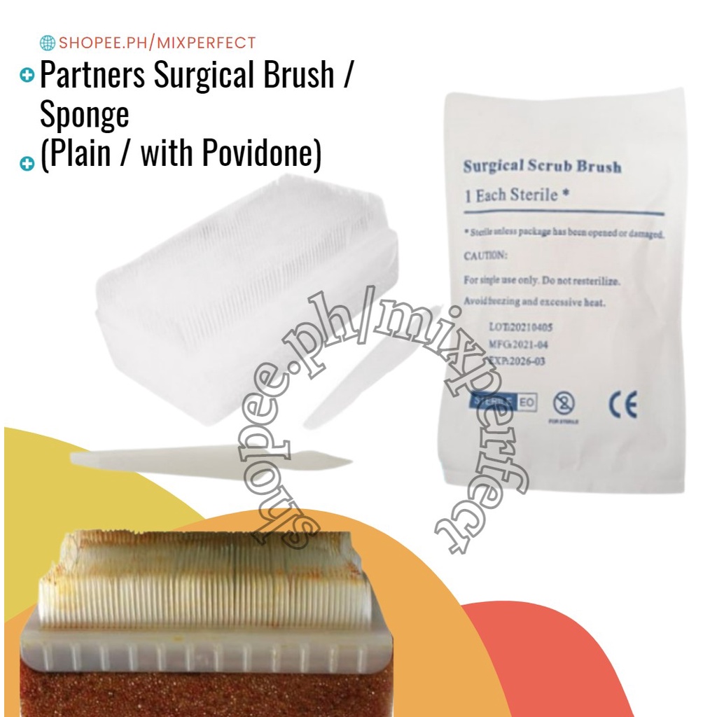 (MIX-J) Partners Surgical Brush/Sponge (Plain/Povidone) Sterile ...
