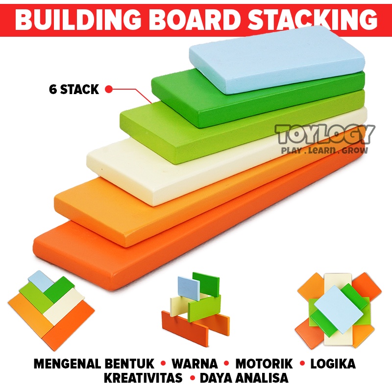 Wooden Educational Toys For Kids Montessori Rectangular Wooden Building ...