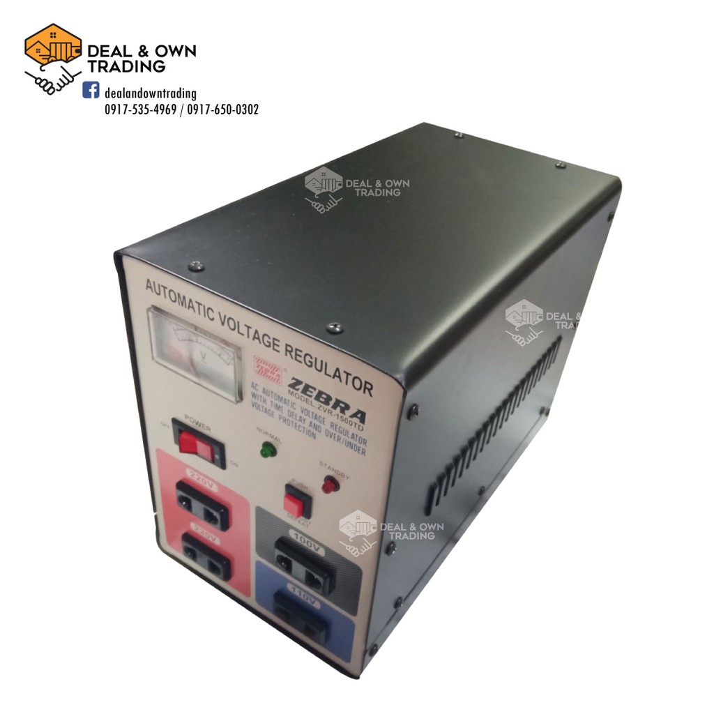 Zebra ZVR-1500TD 1500W AVR w/ Timedelay, AC input 170-270W/85-135V, AC ...