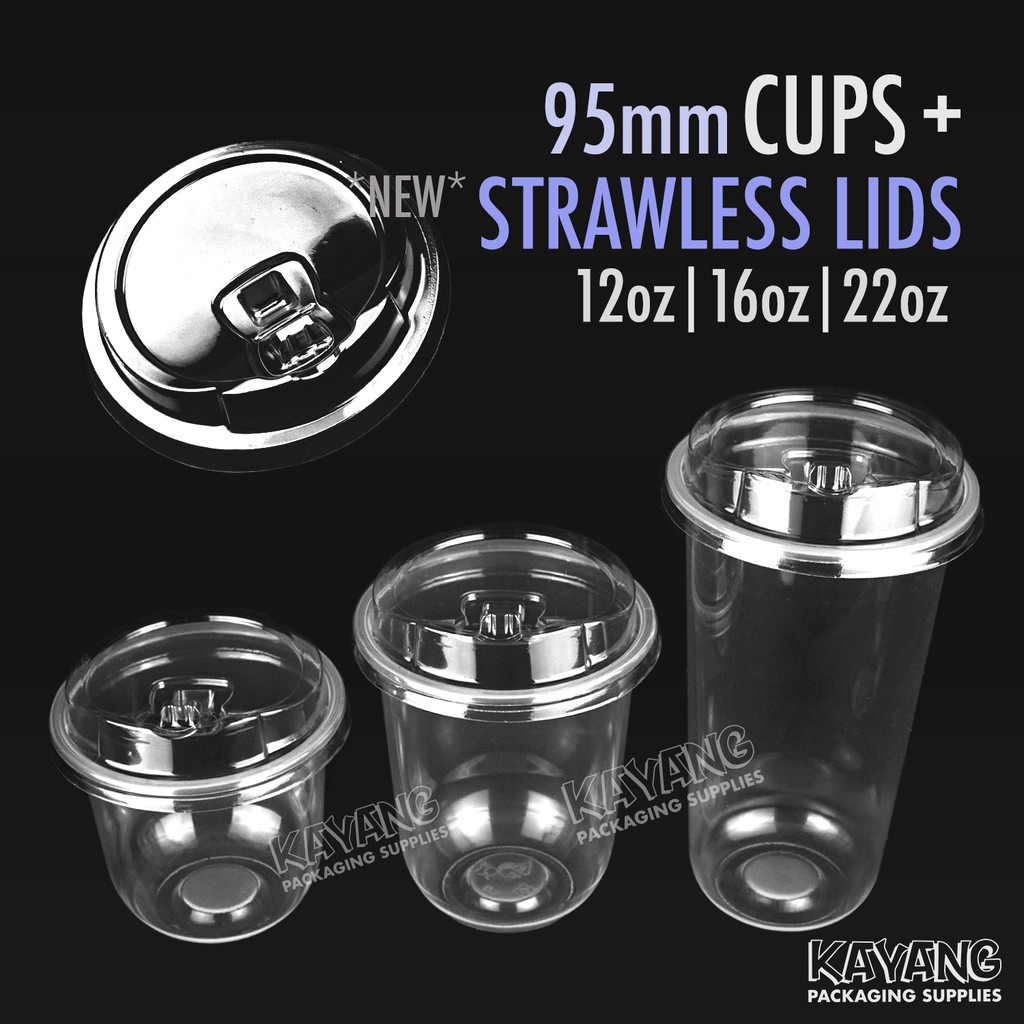 U-Cup / Flat Cup + Strawless Lid (SET!) 12oz | 16oz | 22oz for Coffee ...