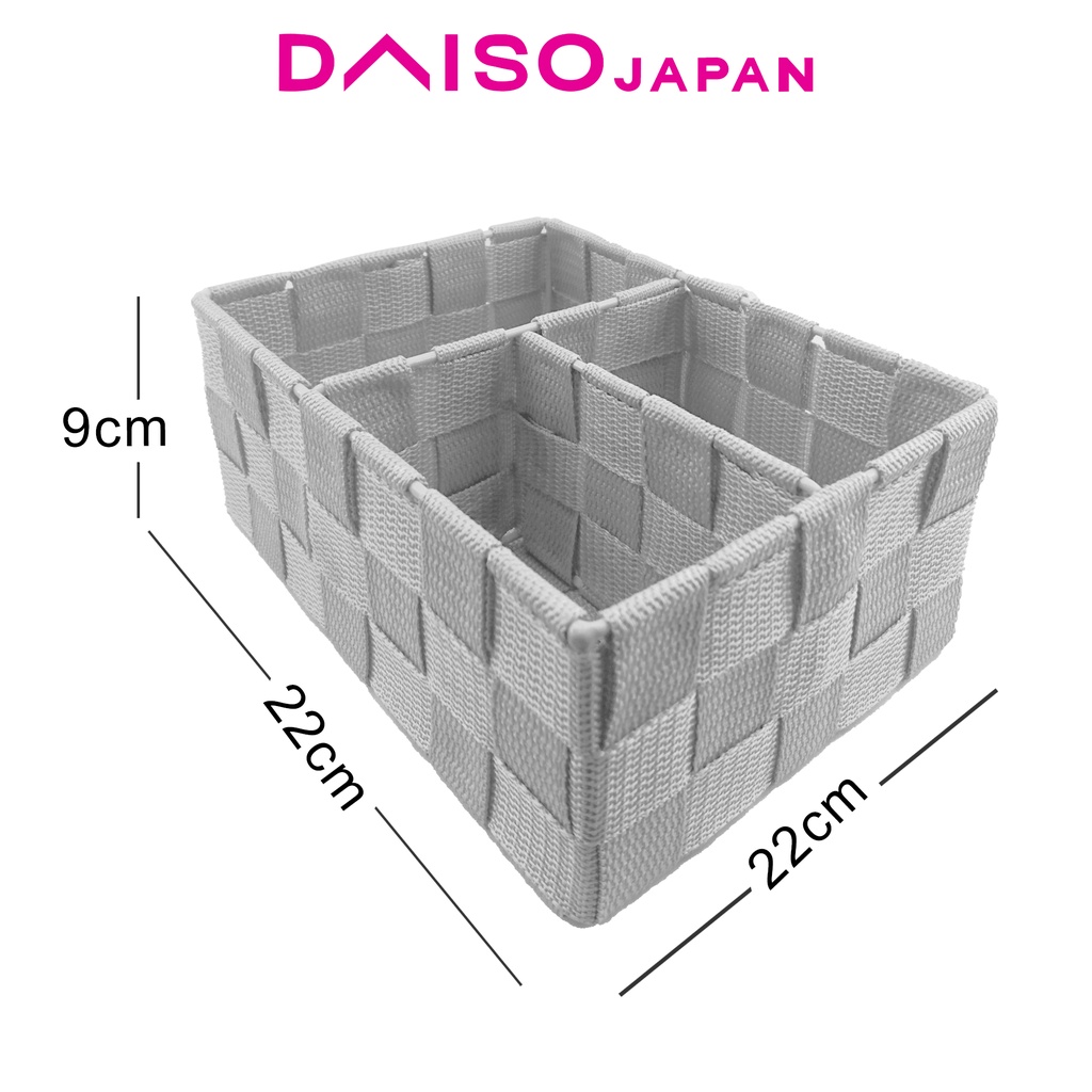 Daiso Gray Woven Partition Box | Shopee Philippines
