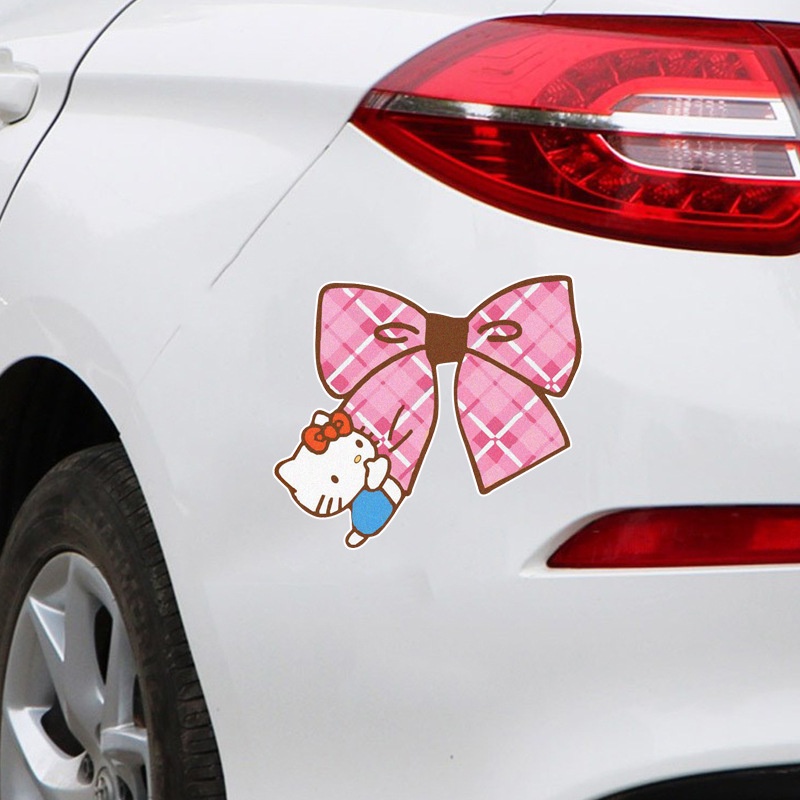 Lovely KT Bowknot Car Sticker Waterproof Car Decals Motorcycle Sticker ...
