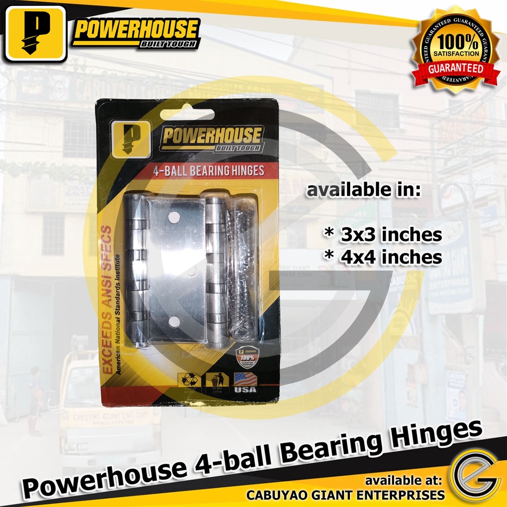 Powerhouse 4-ball Bearing Hinges [ 3x3 inches | 4x4 inches ] Blister ...