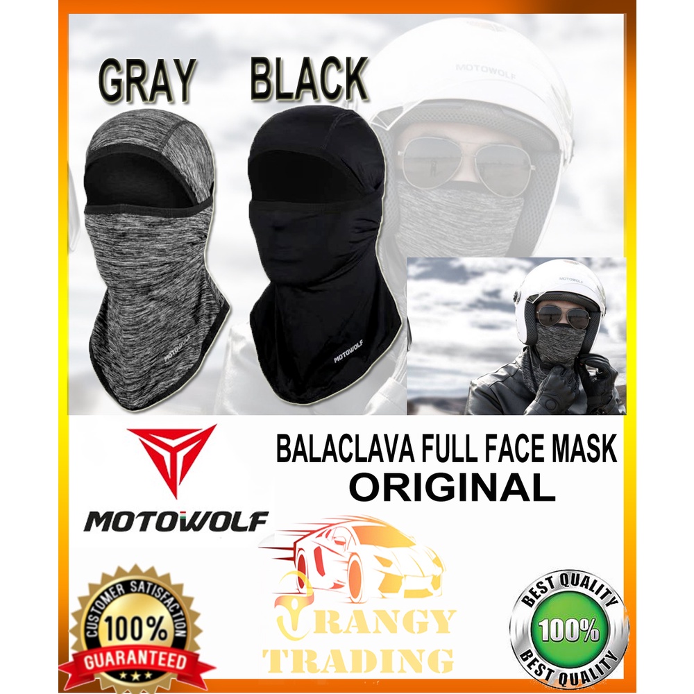 Original Motowolf Balaclava Full Face mask / Facemask BLACK / GRAY ...