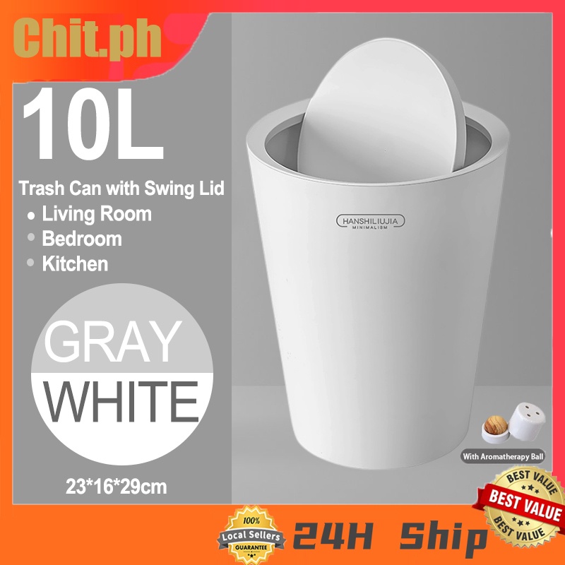 COD 10L Shake Lid Trash Can for Kitchen and Bathroom Trash Can with ...