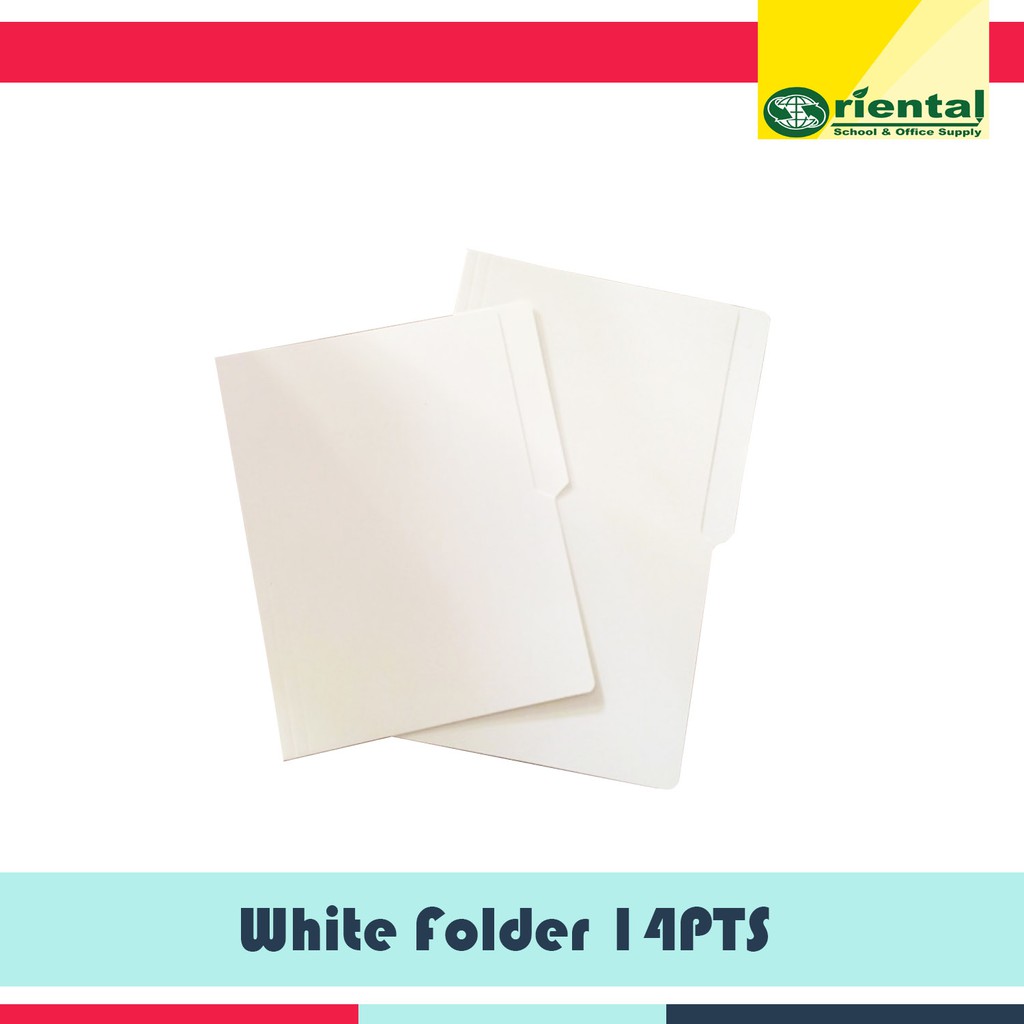 Set of 10 White Folder for office and school documents - 14 PTS. White ...