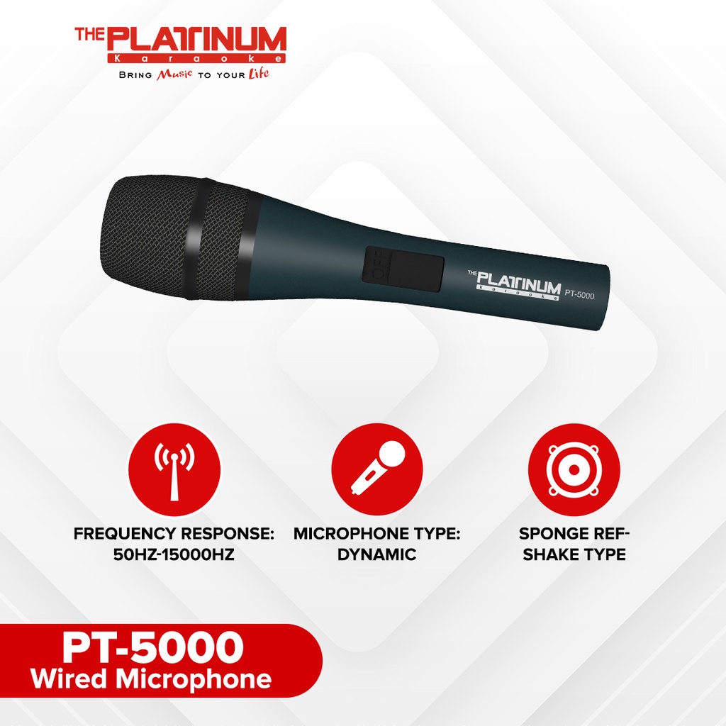 Platinum Karaoke PT-5000 Wired Microphone - Dark Steel Blue | Shopee Philippines