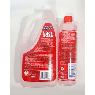 Gleam Liquid Sosa 500ML / 1Liter (SINK & DRAIN DECLOGGER) | Shopee ...
