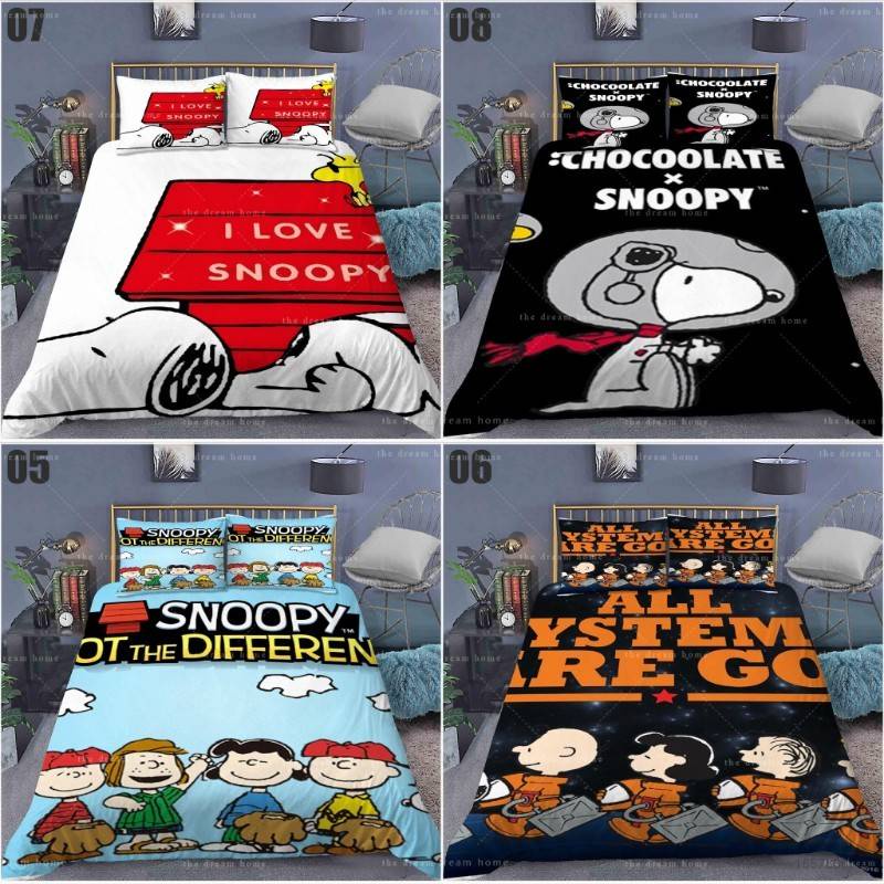 YYDS Peanuts Snoopy 3in1 Bedding Set Bed Sheet Quilt Cover Pillowcase ...