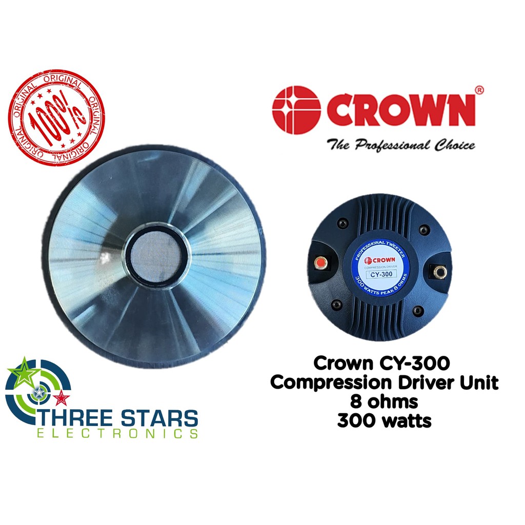 Crown CY-300 cy-300 Compression Driver Unit 300 watts Max 8 Ohms ...