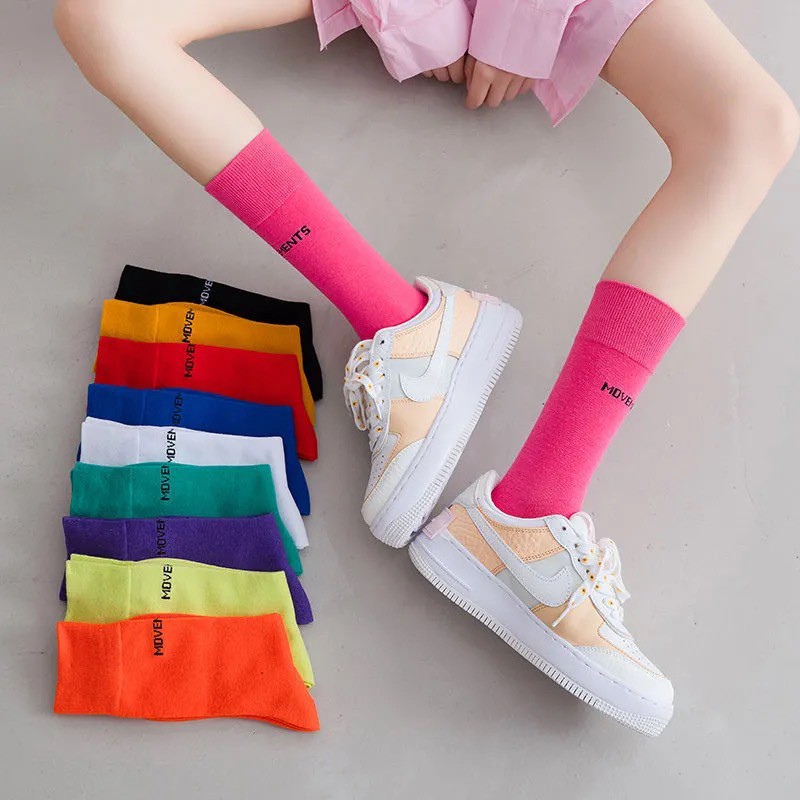CHEYOO 1pair Women Breathable cotton Socks colorful Socks Stockings ...