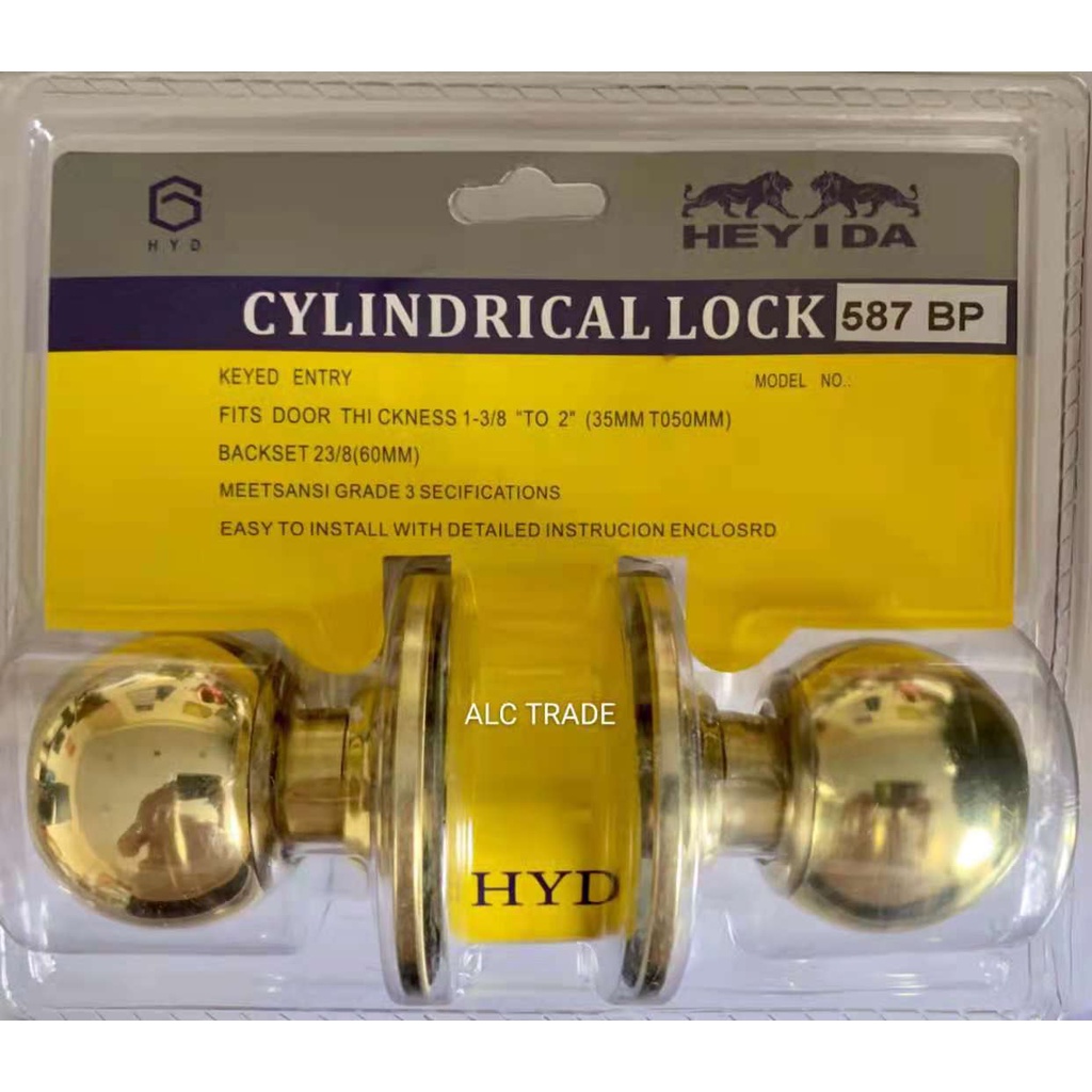 Door Knob HYD Lockset Stainless Steel doorknob Cylindrical Lock (587 BP ...