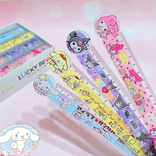 Sanrio Ruler 15cm Cute My Melody Cinnamoroll Kuromi Pom Pom Purin Cute ...