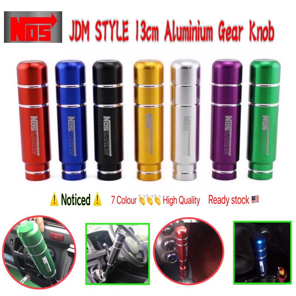 NOS RACING COLORFUL Aluminum Gear Shift Knob Shifter Lever Head 13CM ...