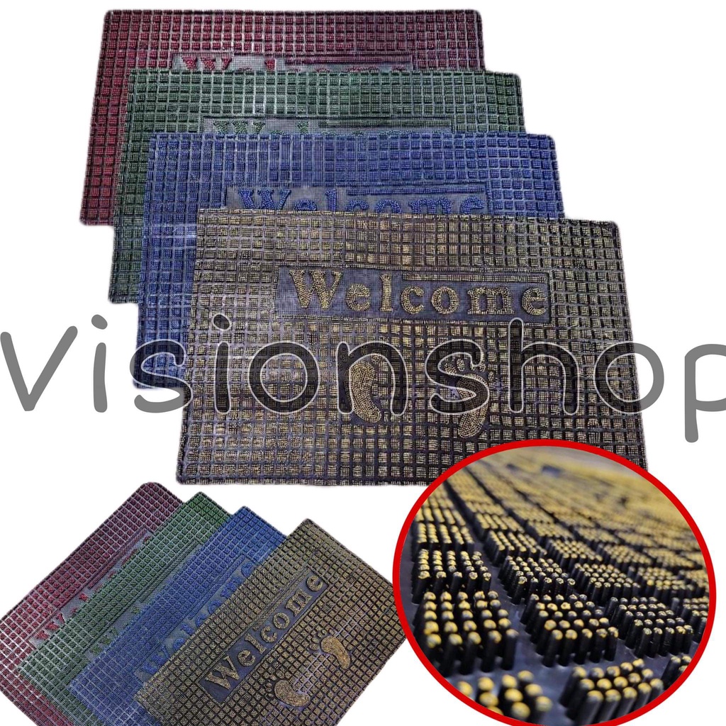 (45*75cm)Rubber Therapy Doormat with Welcome (45*75cm) #2091B | Shopee ...
