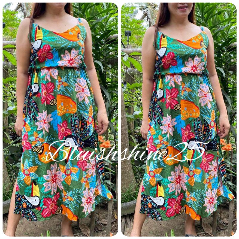 PLUS SIZE SPAGHETTI GARTER DRESS FIT UP TO XL | Shopee Philippines