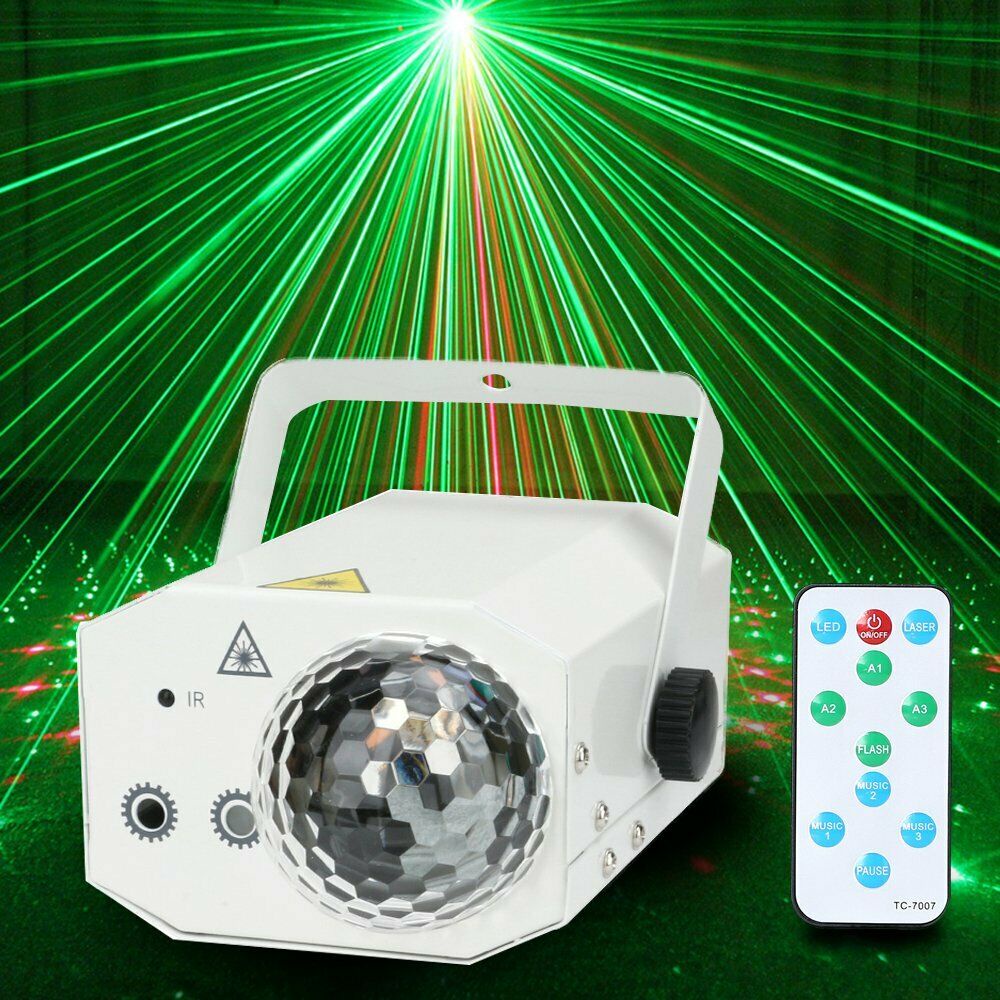 16 in 1 Sound Active Stage Light LED Laser Beam RGB Xmas Disco Party ...