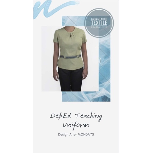 Fabric For Deped Teacher Female Uniform Complete Set | Shopee Philippines