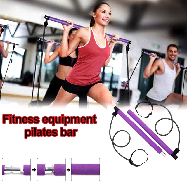 8 IN 1 Alat Senaman Fitness Equipment Resistance Pilates Bar Women Men ...