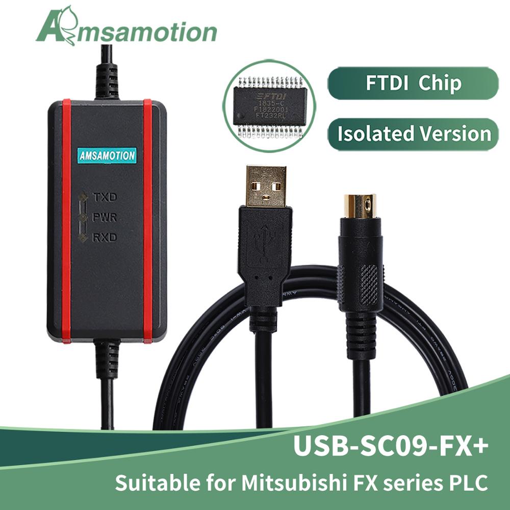 FTDI Chip Cable USB-SC09-FX Compatible Mitsubishi FX1N 2N 1S 3U Series ...