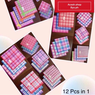 Acesh 12 Pcs Cotton Lady Handkerchief panyo Style SP02 | Shopee Philippines