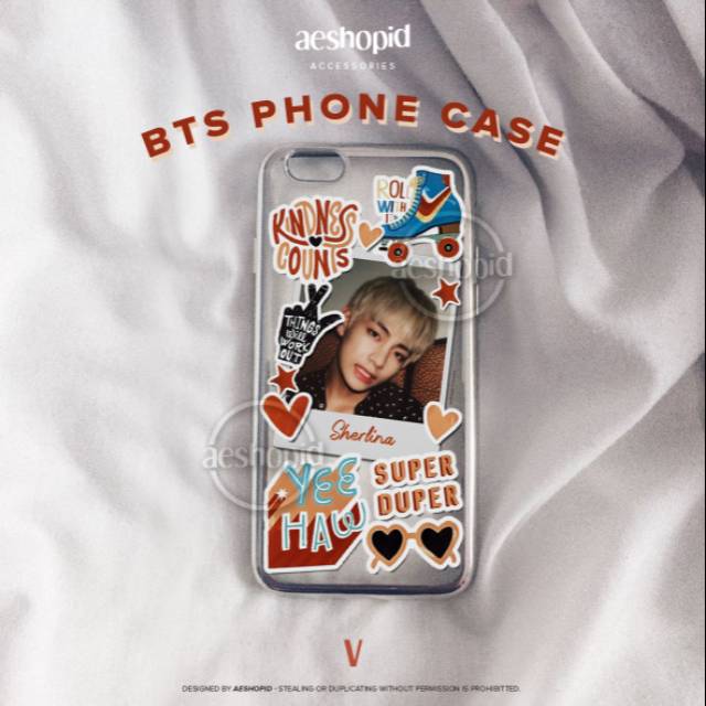 Case hp BTS custom Name polaroid jin suga v jimin rm jhope jungkook ...
