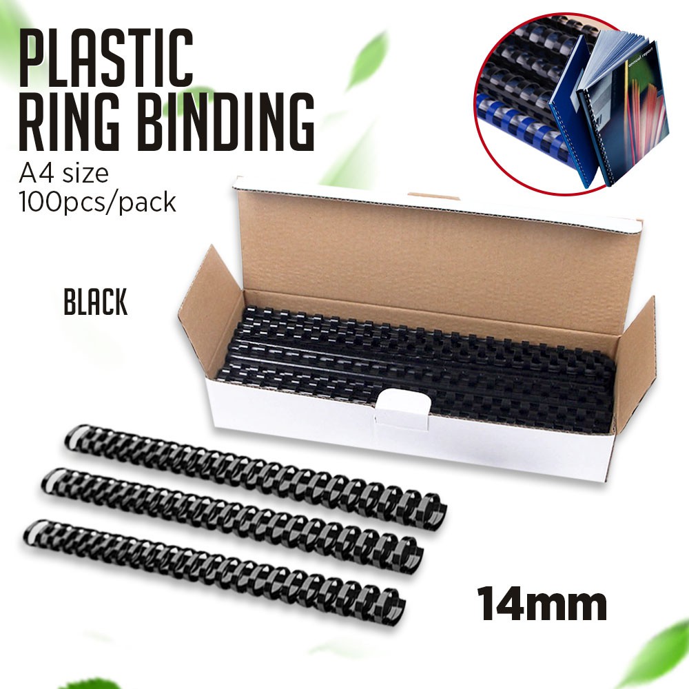 Plastic Ring Binding Black A4 Size Spring Binder 100 Pcs Per Pack ...