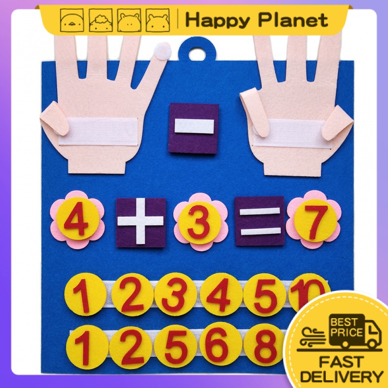 Happy Planet Kids Math Board Felt Learning Kindergarten Teaching Aids ...