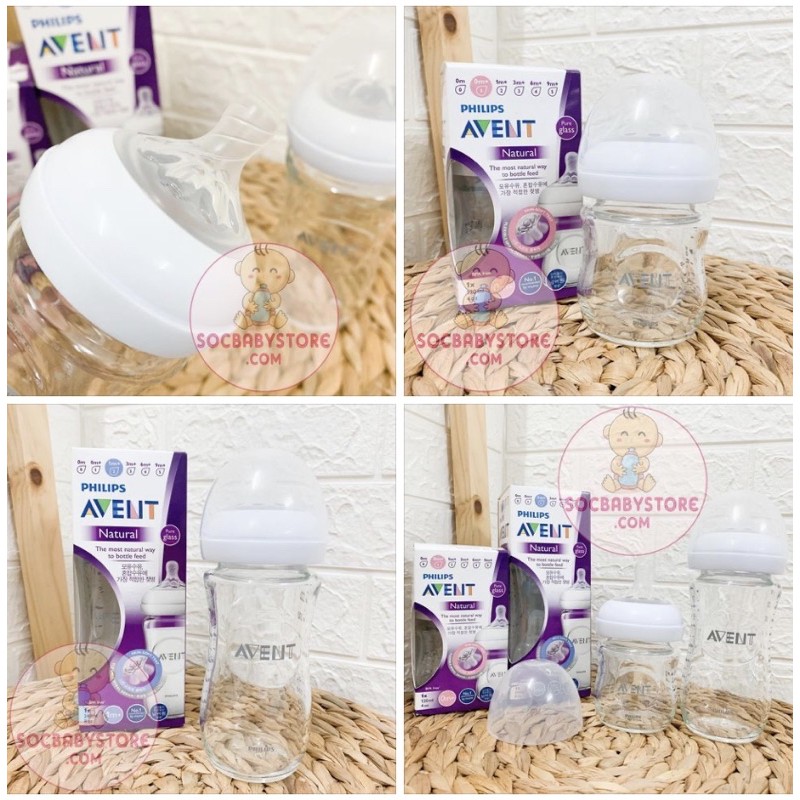 Philips Avent glass milk bottle 120ml / 240ml - Genuine Van An | Shopee ...