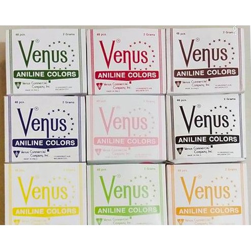 VENUS Guaranted Fast Dyes Aniline Colors 48 pieces in Box 2 Grams ...