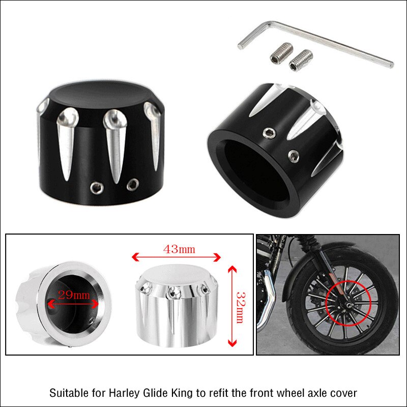 Motorcycle Front Axle Cap Nut Cover For Harley Touring Sportster Glide ...