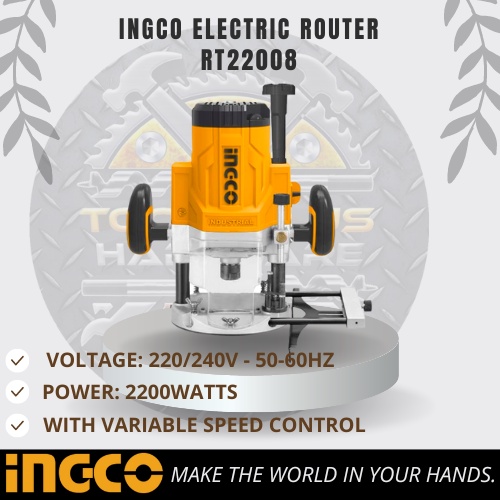 INGCO ELECTRIC ROUTER 2200W RT22008 BN-PT BIÑAN | Shopee Philippines