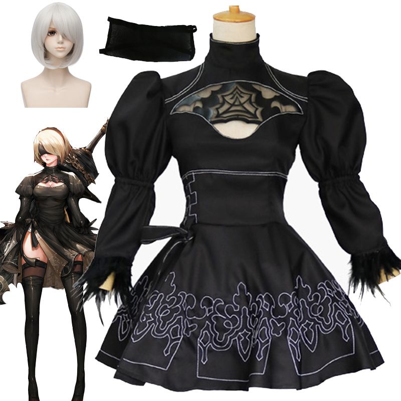 Nier Automata Yorha 2B Dress Suit Anime Women Dresses Cosplay Costume ...