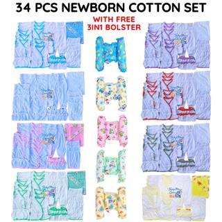 34pcs Cotton Newborn Set | Baru baruan Baby Dress | Plus Free 3in1 ...