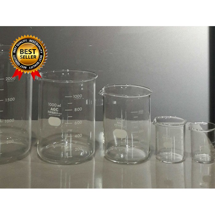 Beaker GLASS, IWAKI PYREX CHEMISTRY GLASSES, 50ML, 100ML ORIGINAL ...