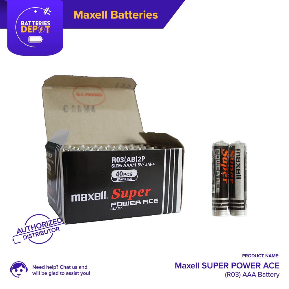 Maxell Super Power Ace AAA (40pcs/box) | Shopee Philippines