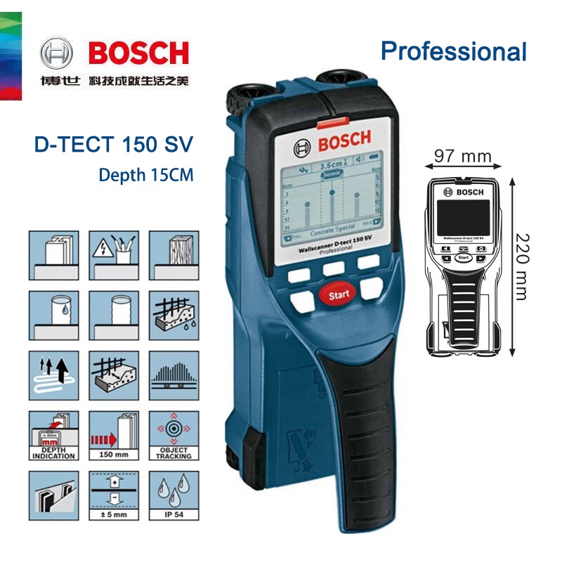 BOSCH Wall detector Wire Rebar Pipeline Metal Scanner Detecting ...