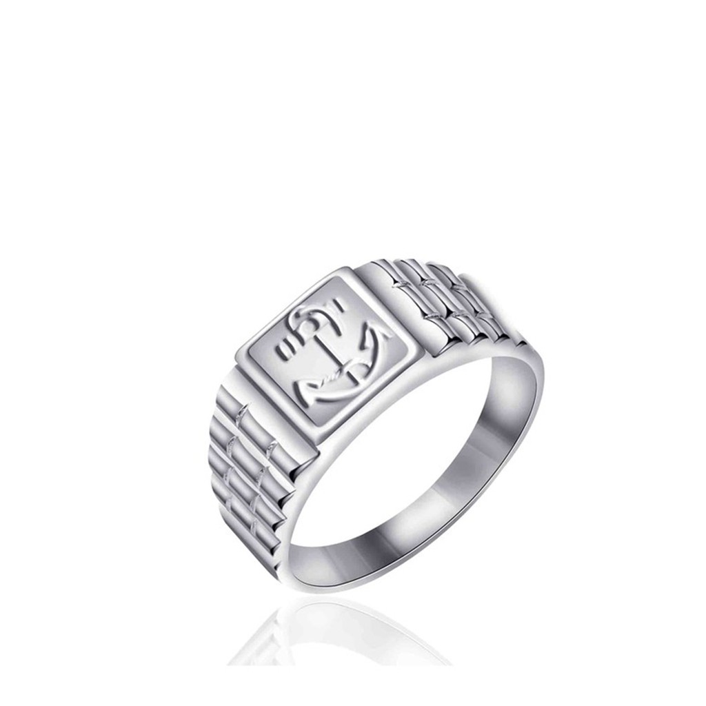 Morning Star Silver MR049 925 Italy Silver Ring For Men Simple Archor ...
