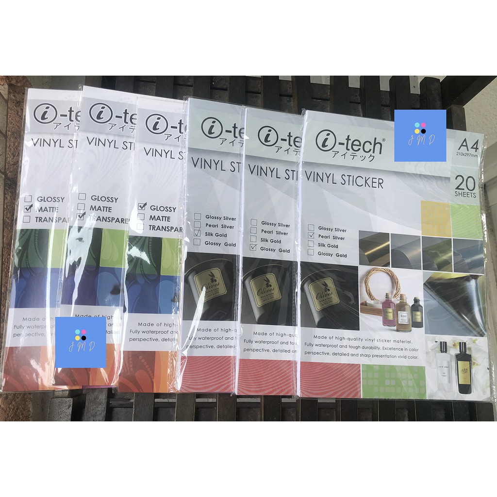 Vinyl Sticker Waterproof A4 Matte / Glossy / Transparent 20 sheets per ...