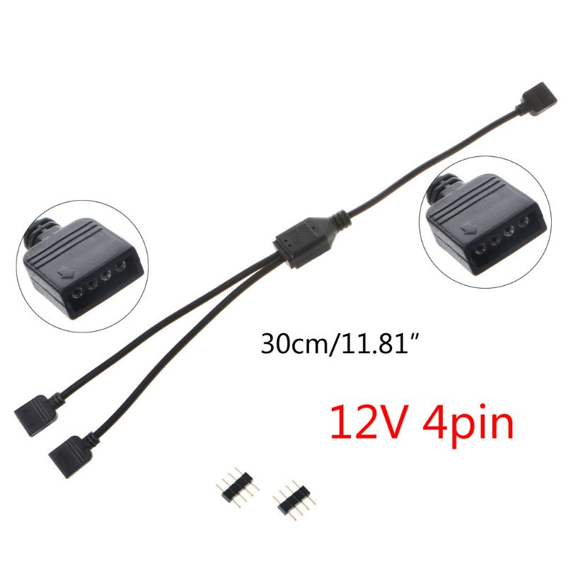 OUT 12V 4Pin RGB Splitter CPU Cooler Extension Cable PC Fan Power Cable ...