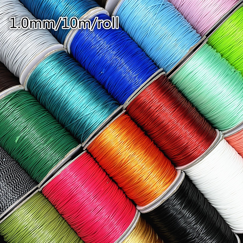10m/roll 1mm Colorful Korean Wax Thread Cotton Thread Bracelet Braided ...